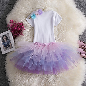 TTYAOVO Baby Girl Newborn 3Pcs My 1st Birthday Outfits Skirt Set Romper+Tutu Dress+Headband Clothing Set (1 Years, 1peach)