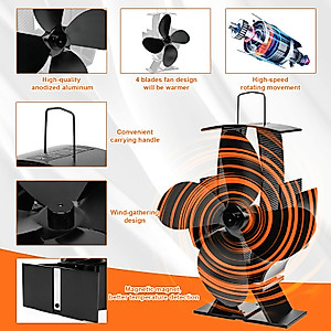 Uniflasy Wood Stove Fan Heat Powered,123456