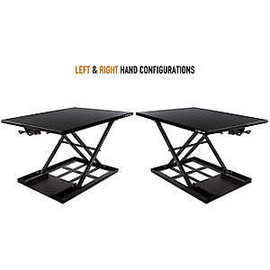 Stand Steady X-Elite Pro, Ergonomic Adjustable Height Standing Desk Converter for Home or Office, Easy Lift Sit to Stand Laptop Desk Riser for Laptop and Computer Monitor (Black, 28in x 20in)