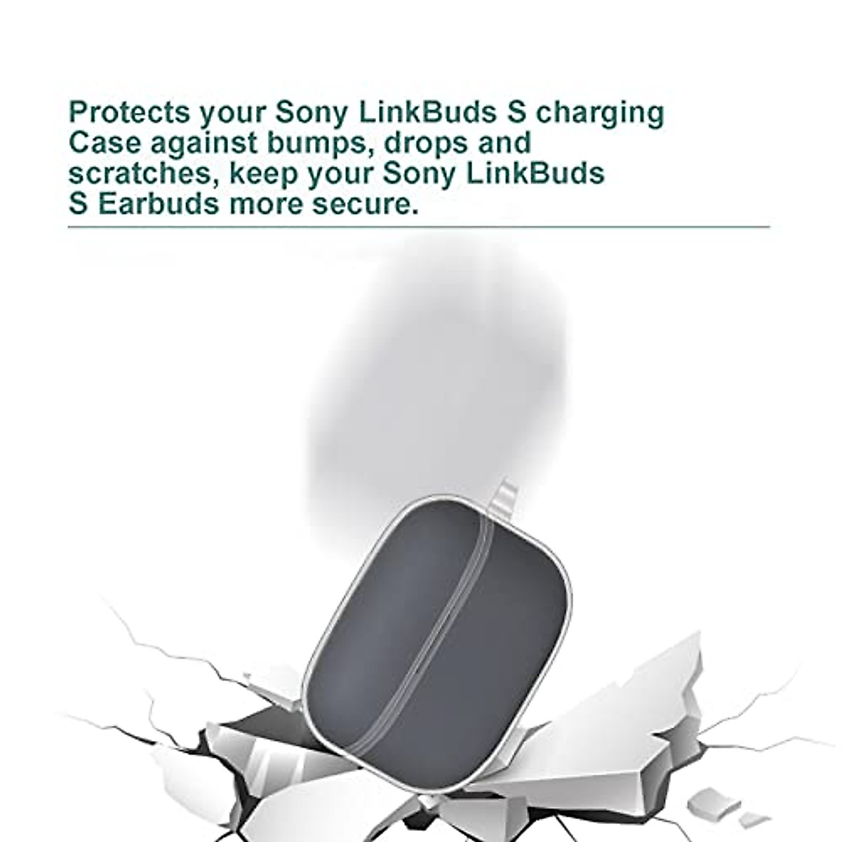 Sukalun Transparent Case Cover Compatible for Sony LinkBuds S | Shockproof Full Body Protection Soft TPU Clear Cover | Protective Sleeve Skin Cover with Carabiner for Wireless Earbuds