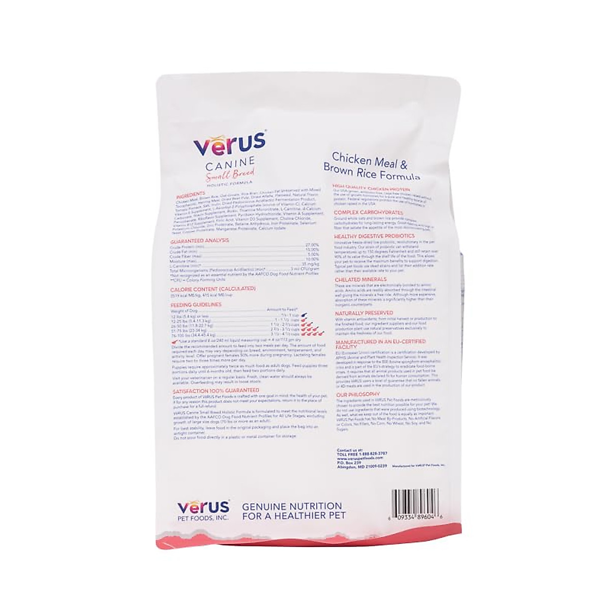 VeRUS Pet Foods Dry Dog Food Pork, Advanced Vitality Formula 4lb Bag