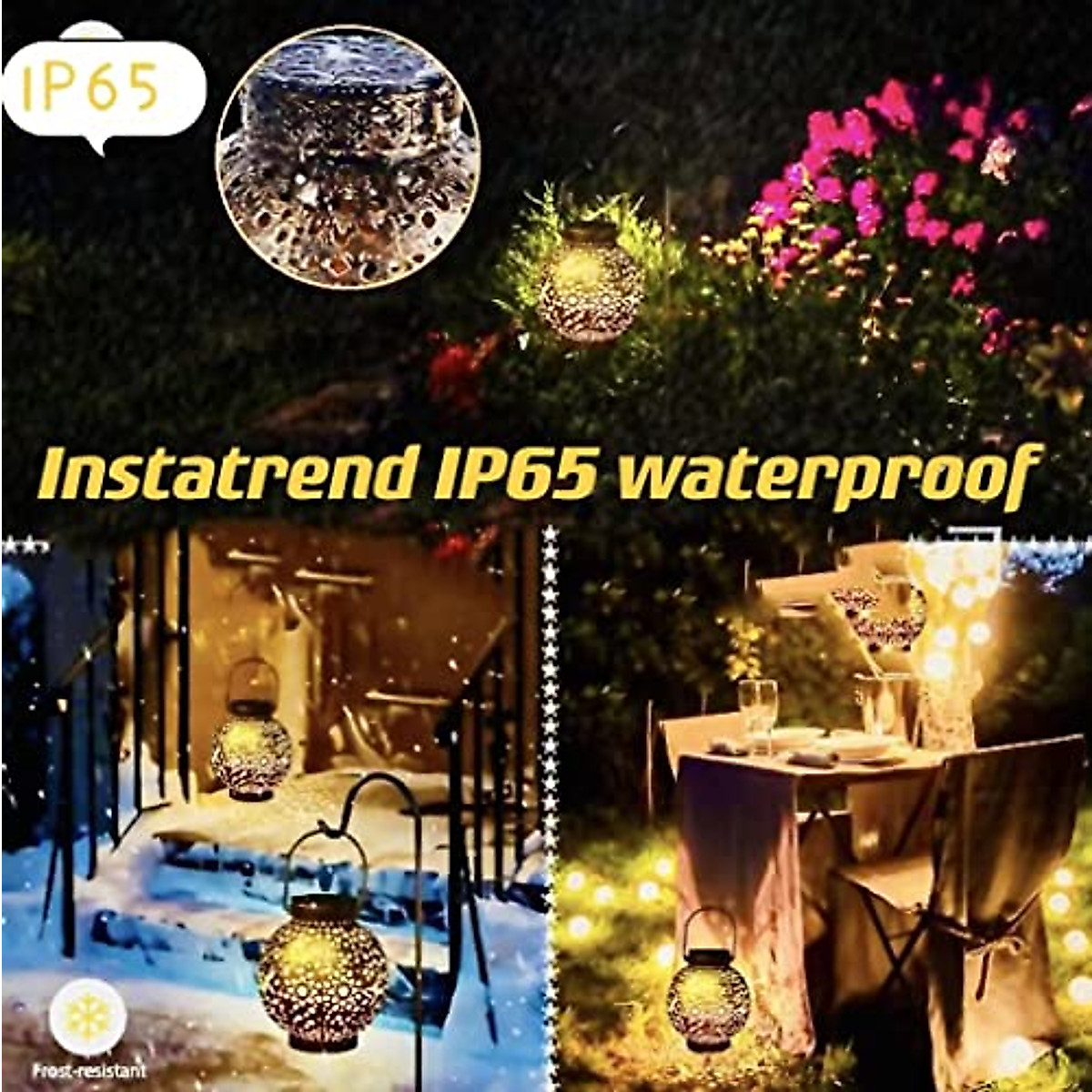 Butterfly Hanging Solar Lanterns Retro Solar Lights with Handle, Outdoor Solar Garden Lights Decor Metal Decorative Garden Lights for Patio, Lawn, Porch, Backyard Christmas Day…