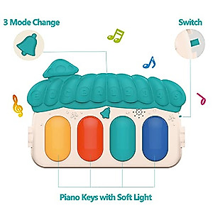 Baby Play Piano Gym Mat with Music and Light Toddlers Early Educational Toys Tummy Time Playmat Infant Activity Center for Newborn 0-12 Months