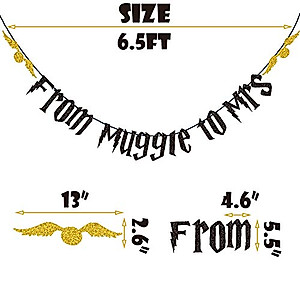 From Muggle to Mrs Banner, Bachelorette Banner, Hen Party Decorations, Bridal Shower Engagement Bachelorette Wedding Party Supplies Decorations Photo Booth Props