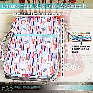 Bible Cover – Beautiful Bible Case with Inspiring Bible Verses for Women – Covers & Protects Your Prayer and Study Items - Keep His Word Close in This Unique Stylish Bag