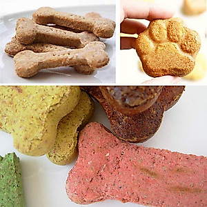 4 Packs Silicone Dog Paw Mold and 3 Packs Stainless Steel Bone Cookie Cutter, SourceTon Assorted Sizes Dog Bone Biscuit Cookie for Homemade Treats and Cat Animal Paw Ice Candy Chocolate Baking Mold