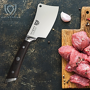 Dalstrong Meat Cleaver Knife -4.5"- Gladiator Series Elite-Heavy Duty Giftable Kitchen Knife - Black Handle-Razor Sharp Knife-Forged High Carbon German Steel -w/Sheath-NSF Certified