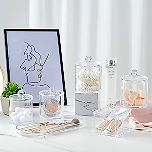 Acrylic Vanity Tray Bathroom Storage Organizer Tray, Catchall Tray，Countertop Sink Tray Dispenser,Sturdy Holder for Cabinet, Vanity, Shelf, Cupboard, Cabinet, or Closet Organization(2 Pack) (Clear)