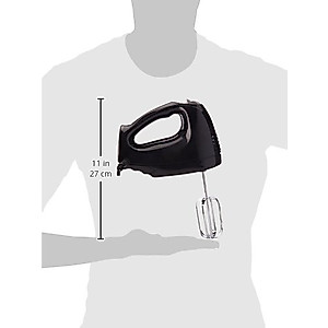 Hamilton Beach Hand Mixer with Snap-on Case, Black
