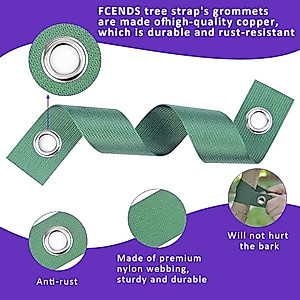 Tree Straps for Staking, 8 PCS Tree Support Straps for Newly Planted Saplings and Hurricane Protection, Tree Straightening Ties Green