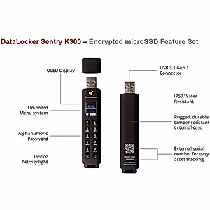 DataLocker Sentry K300 Encrypted Keypad Micro SSD 32GB Flash Drive