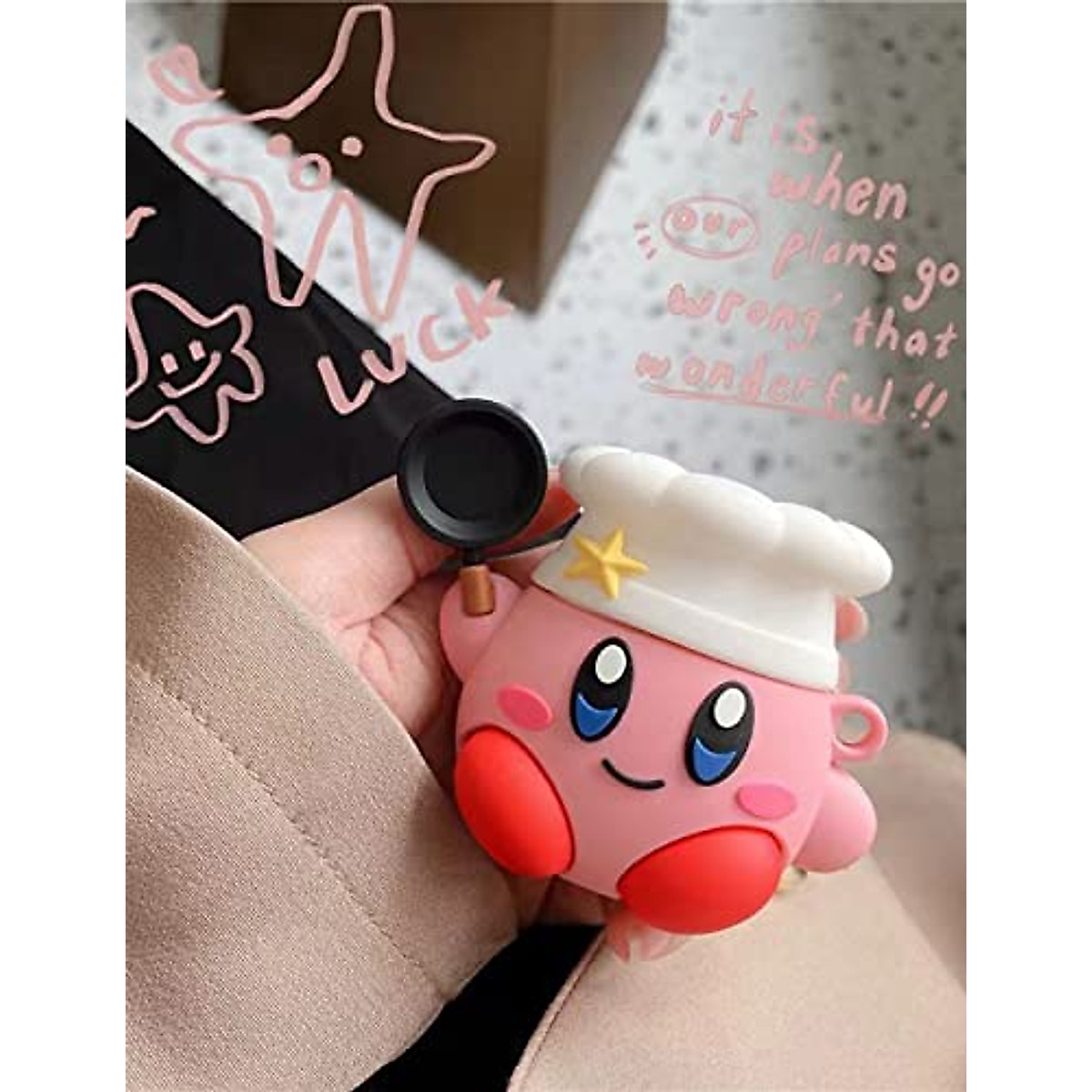 Funny Case Compatible with New Apple AirPods (3rd Generation) Anime Cool Kawaii Food Cover Silicone Shell Anti-Fall Cases for New Apple AirPods 2021 with The Carabiner for Men Women Pink Monster