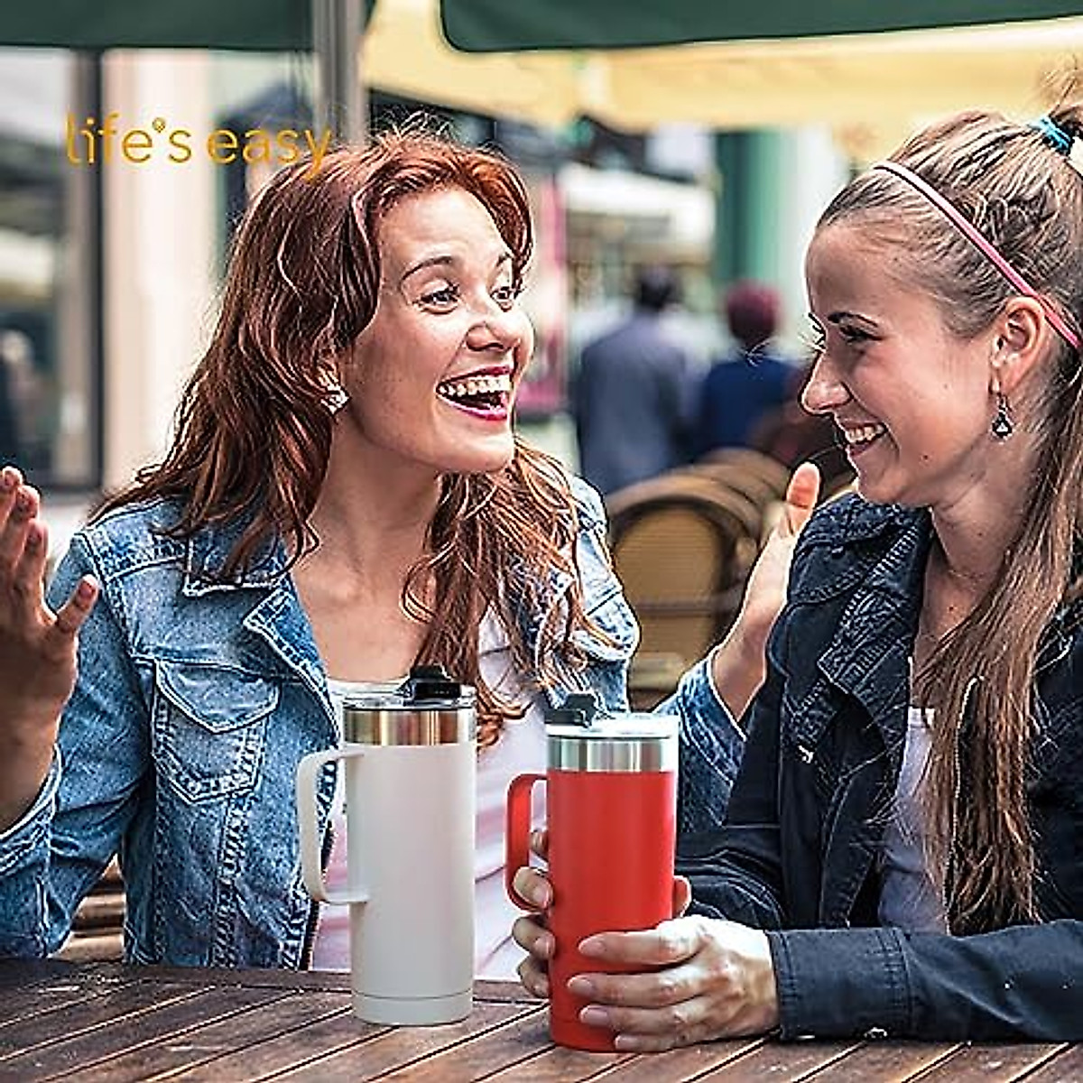 Life's Easy 20oz Insulated Travel Coffee Mug Stainless Steel Vacuum Tumbler Cup with Flip Lid, Spill Proof Double Wall Thermos for- Keep Hot & Cold Drinks, Gifts for Men & Women | Lavender