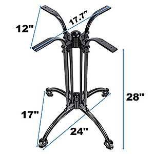 GZDEMYYXGS Table Base 28",with Retro Aluminum Black Legs,is Suitable for Restaurants/Coffee Shops/Bars/Leisure Rooms and Families.