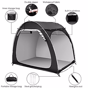 Outdoor Bike Storage Shed Tent Bike Cover Tent, Waterproof Portable Shed for 4 Bicycle, Double Side Opening Outdoor Motorcycle Cover Storage Tent for Garden Camping Hiking