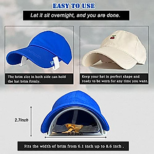 CAMNWAMN Hat Bill Bender, Hat Brim Bender, Hat Curving Band Tool, with Hat Sizing Reducer Tape - U.S. Patent Pending (2 Pack White)