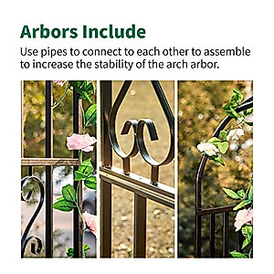 SCENDOR Garden Arches Arbors Curved Metal Durable Iron Plants Trellis Stand Use for Outdoor Garden Arbor Climbing Plants Wedding Arches Ceremony