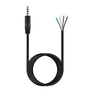 Fancasee 6 ft Replacement 3.5mm Male Plug to Bare Wire Open End TRRS 4 Pole Stereo 1/8" 3.5mm Plug Jack Connector Audio Cable for Headphone Headset Earphone Microphone Cable Repair