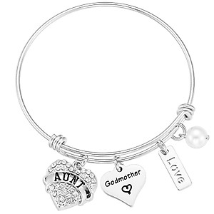 HUTIMY Godmom Gifts Bracelet from Godchild Godmother Bangle Bracelets Godmother Jewelry Gift Godmother Charm Bracelet