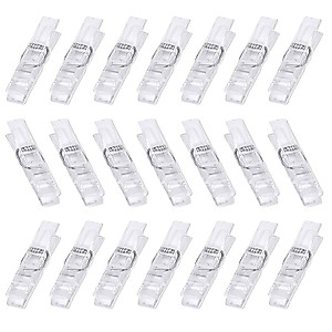 200 Pcs Mini Transparent Clothes Pins, 35mm × 7mm Plastic Photo Clips for Hanging Card Paper, Arts, Crafts, Parties, Clear
