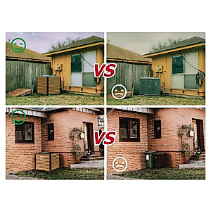 MARVOWARE Privacy Screens Fir Wood Outdoor Privacy Fence Screen Decorative Slatted Fencing for Air Conditioner and Trash Can,2 Pack