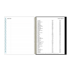 Blue Sky 2023 Weekly and Monthly Planner, January - December, 8.5" x 11", Clear Pocket Cover, Wirebound, Baccara Dark (142082)