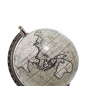 Deco 79 Marble Globe with Marble Base, 7" x 7" x 11", White