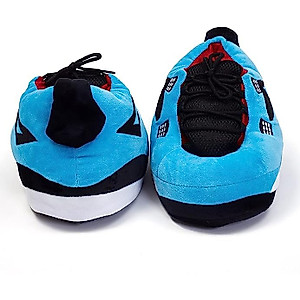 LAPRBY Sneaker Slippers Non Slip Sole Indoor House Plush Slippers Unisex Indoor Floor Cotton Shoes (Blue,5.5,12)