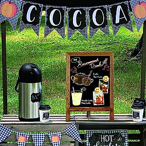 4 THOUGHT Tabletop Small Chalkboard Signs for Food, 9.5" x 14" Magnetic Wooden Mini Chalkboard with Stand Kids Chalk Board Easel Countertop Menu Board for Kitchen Home Cafe Wedding, Rustic Brown
