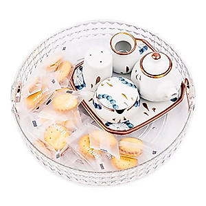 Lazy Susan Organizer Lazy Susan Turntable for Cabinet Rotating Spice Rack for Kitchen Clear Lazy Susan for Fridge, Bathroom, Countertop(Small)