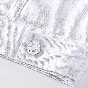 Ladyful Women's Casual Jean Jacket Distressed Ripped Denim Jacket Coat with Pockets