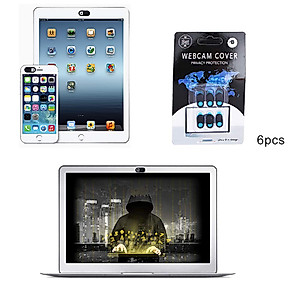 Wareway Webcam Cover Slide Ultra Thin Metal Camera Cover for iPhone iPad PC Computer MacBook Pro Surface Tablets, Smartphone Enhanced Privacy & Security Protection (Black Pack of 6)