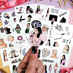 BulbaCraft 100Pcs Ariana Stickers - Pop Singer Stickers, R&B‎ Singer Stickers, Stickers for Teens, Music Stickers for Laptop, Stickers for Teens, Teen Girl Gifts