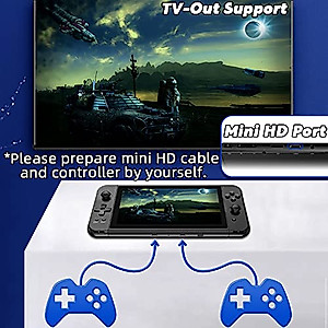 X70 Handheld Game Console 7.0 inch Pro Retro Games Consoles Classic Video Games Pad Style Preinstalled System Built-in Rechargeable Battery Gaming Consoles 64GB