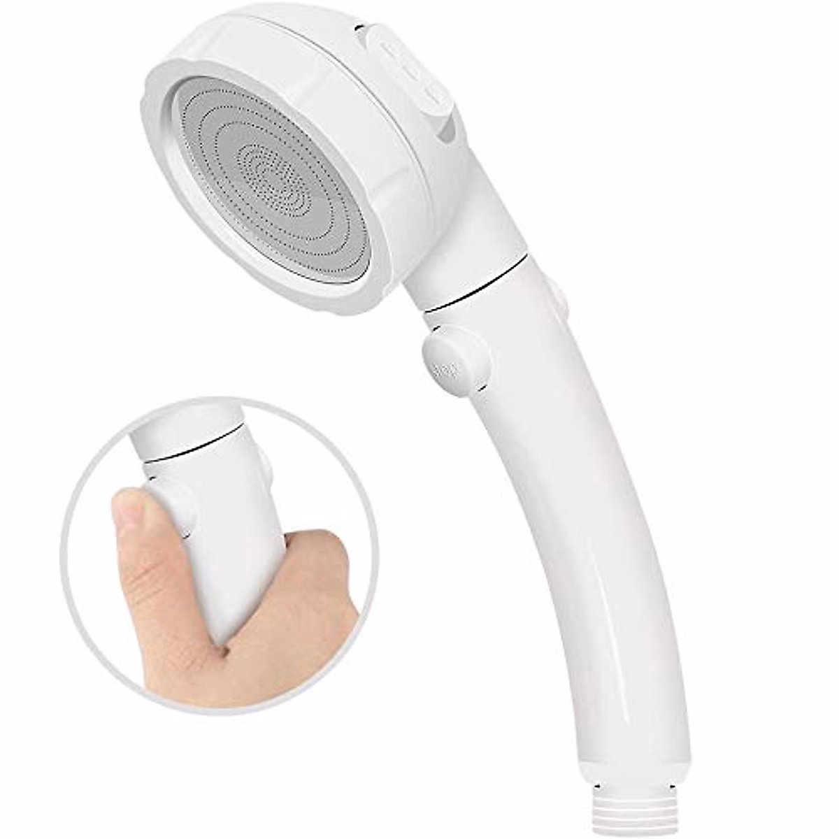 Dicollas Handheld Shower Head High Pressure Chrome 3 Spary Setting with ON/OFF Pause Switch Water Saving Adjustable Luxury Spa Detachable Multi-functions Bathroom Puppy Shower Accessories