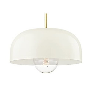 Hudson Valley Lighting - Avery One Light Large Pendant in Style-14 Inches Wide by 5.75 Inches High-Aged Brass/Cream Finish -Traditional Installation