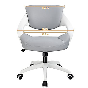BOJUZIJA Ergonomic Office Computer Desk Kid Study Chair Waist Support Function Swivel 360° for Home&Office (Grey)