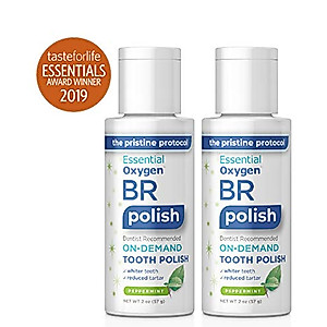 Essential Oxygen BR On-Demand Tooth Polish, Peppermint, White,2 Ounce (Pack of 2)