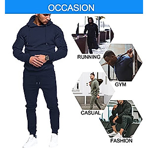 COOFANDY Men's 2 Piece Outfits Sweatsuit Slim Fit Hoodie Tracksuit Sets Fashion Jogging Athletic Suits