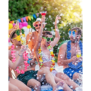 ALKNOT 36pcs Hawaiian Leis Bulk, 6 Pairs Funny Hawaiian Glasses, 12pcs Hawaiian Flower Hair Clip, Fun Summer Party Favors for Beach Wedding Birthday Party Decoration Supplies