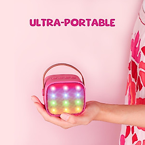 YLL Mini Karaoke Machine for Kids Toys, Portable Bluetooth Speaker with 2 Wireless Microphones, Birthday Gifts for Girls 3, 4, 5, 6, 7, 8, 9, 10, 11, 12+ Years Old Toddler Teens (Hotpink)