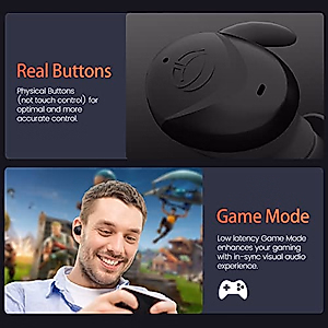 OCELY Wireless Sports Earbuds, [Lilt Series] Bluetooth 5.2 Ear Bud Headphone, Noise Isolation, Hear-Through, Gaming Mode, IPX7 Waterproof, ENC, Clear Calls, 24H with Charging Case, Black