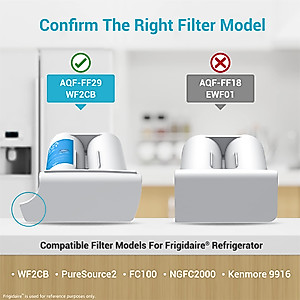 AQUA CREST Replacement for Frigidaire® & Electrolux® WF2CB®, PureSource2®, FC100, NGFC 2000, 9916, 469916, 469911, EWF2CBPA® Refrigerator Water Filter, 1 Filter