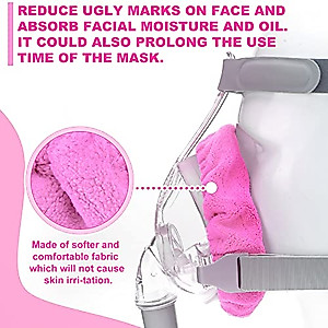 24 Pack Mask Liners Full Face Reusable Soft Mask Covers Reduce Air Leaks and Blisters Washable Cushion Covers Compatible with Most Full Face Masks (Pink)