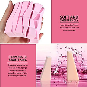 Teenitor 48 Pieces Makeup Sponge Blender For Face Curve Blending, Latex Free Small Wedge Shaped Smooth Apply Beauty Sponge Applicator For Liquid Cream Foundation Halloween Costume Festival Makeup