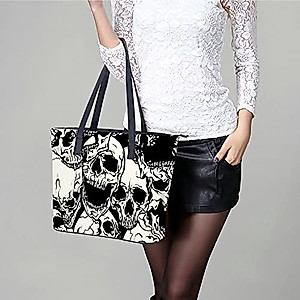 Womens Handbag Skulls Leather Tote Bag Top Handle Satchel Bags For Lady
