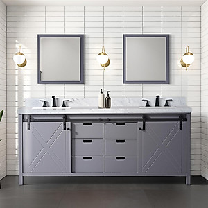 Bell+Modern Ketchum 80 in W x 22 in D Dark Grey Double Bath Vanity