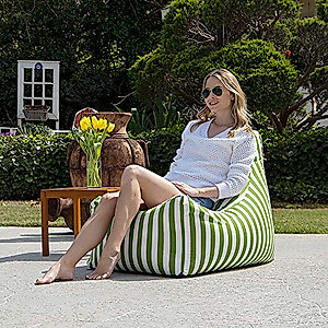 Jaxx Juniper Outdoor Bean Bag Patio Chair, Lime Stripes