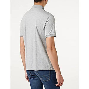 A|X ARMANI EXCHANGE mens Milano/Ny Logo Jersey Polo Shirt, Grey (Bros Bc06 Alloy Htr 3901), Large US