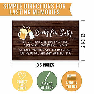 25 Brewing Baby Shower Invitations, 25 Book Request Baby Shower Guest Book Alternative, 25 Baby Shower Diaper Raffle Tickets For Baby Shower Games To Play, Beer Vintage Bottle Diaper Raffle Cards